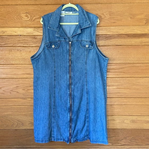 Vintage | Dresses | Vintage 9s Denim Zip Front Mini Dress Jlny Denim ...